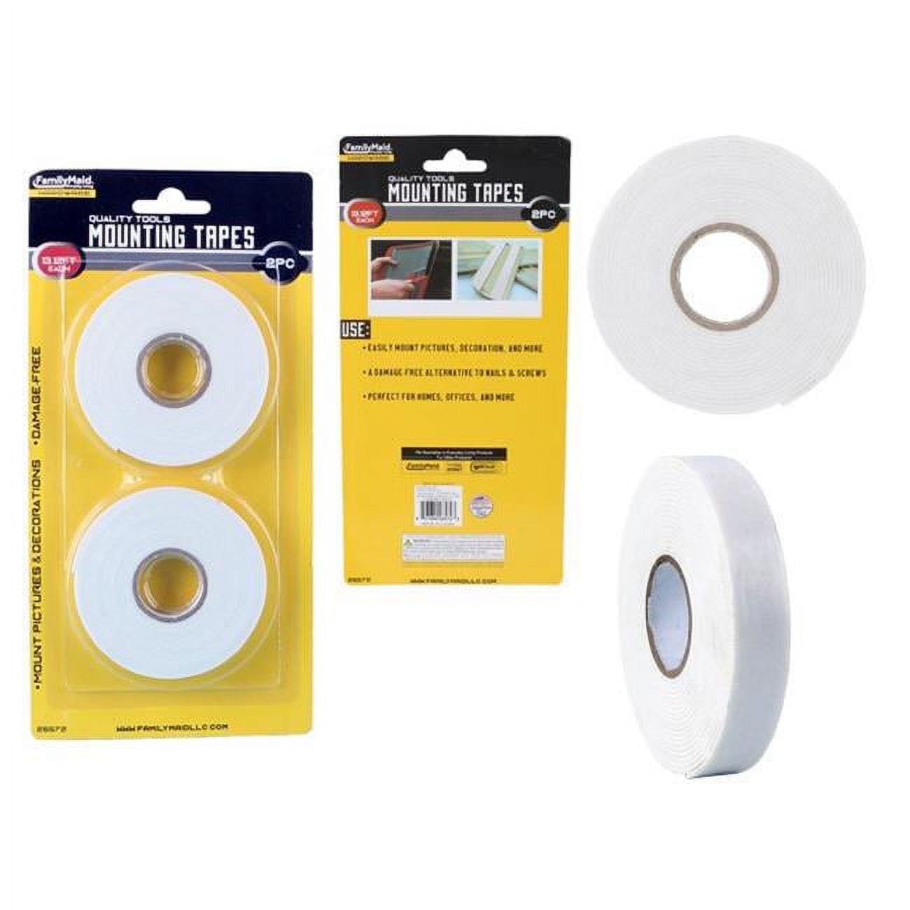 2 Pc Single Sided Foam Tape White Roll Adhesive 2/5" x 16 FT Permanent ...