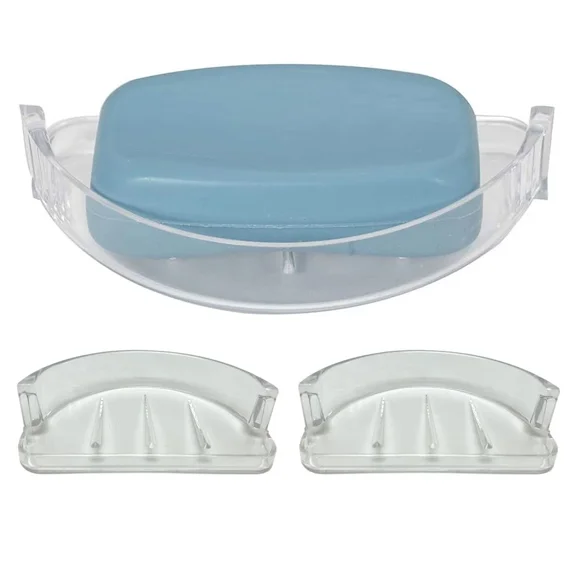 2 Pc Soap Dish Bar Saver Recessed Shower Shelf Holder Tray Bathroom ...