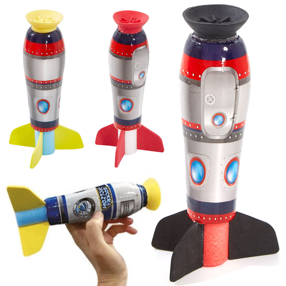 2 Pc Suction Rocket Launcher Foam Catapult Blast Off Fun Flying Toy ...