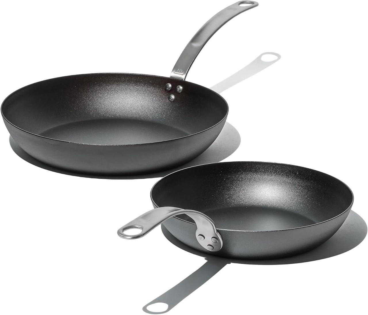 "2-Pc Swedish Carbon Steel Frying Pans (10",12"), Like Cast Iron ...