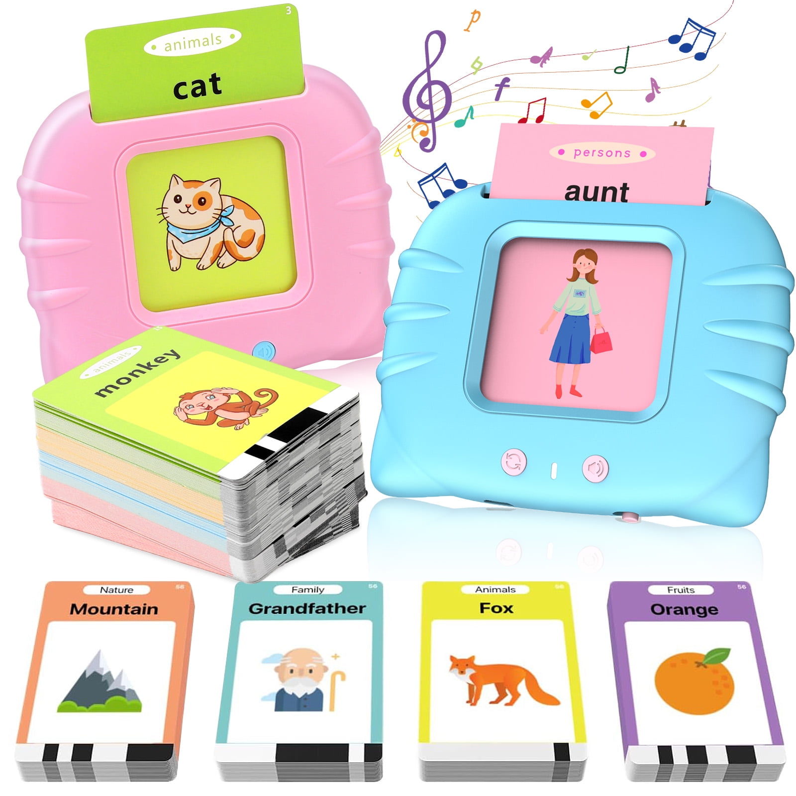 2 Pc Talking Flash Cards Speech Learning Toys with Sight Words ...