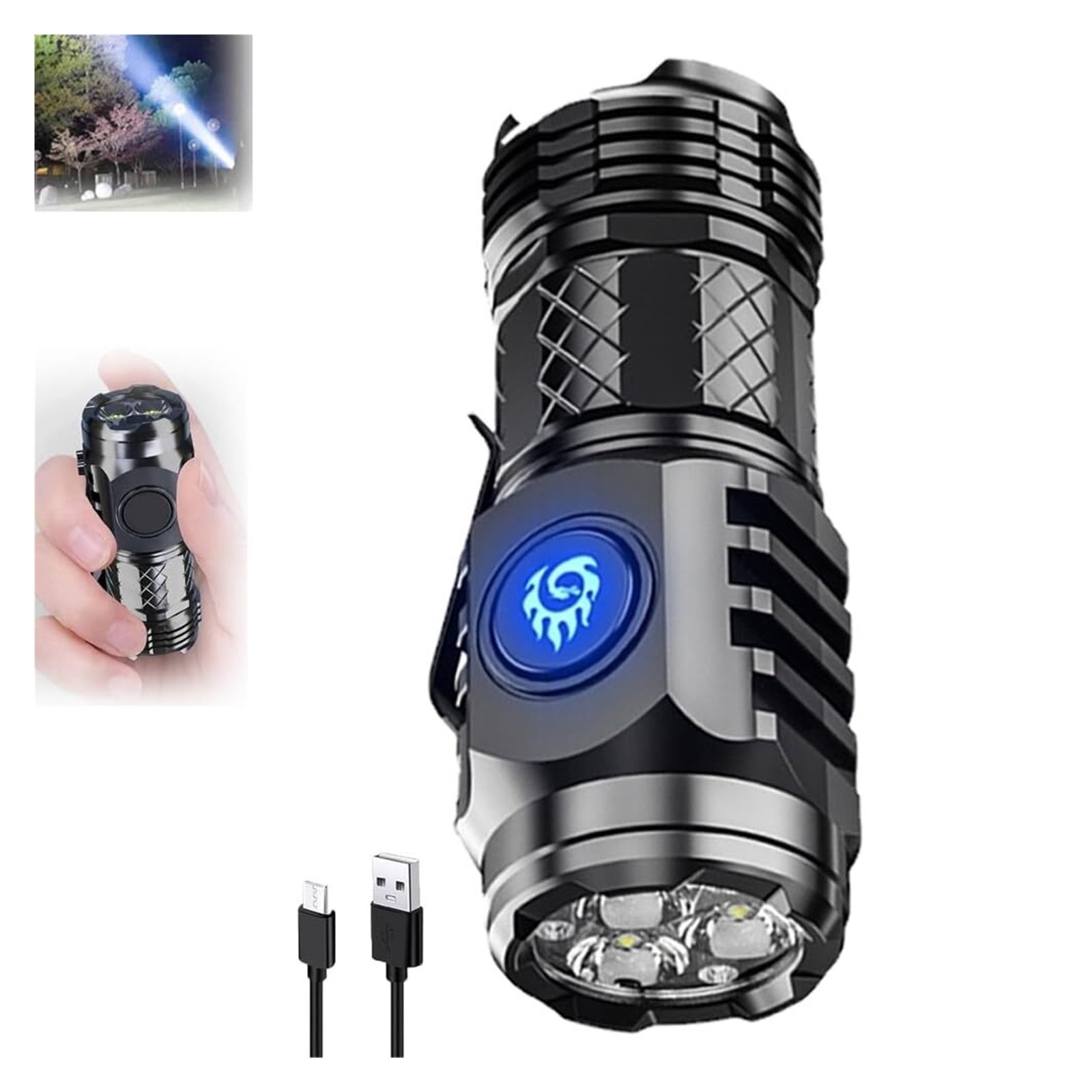 2 Pc Three-Eyed Mini Flash Super Power Flashlight,Thumb Sized ...