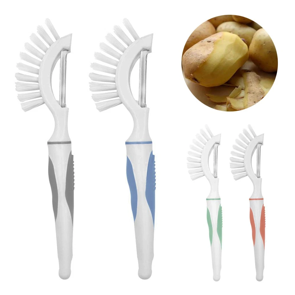 2 Pc Vegetable Cleaning Brush Potato Peeler Shred Scrub Fruit Cleaner ...