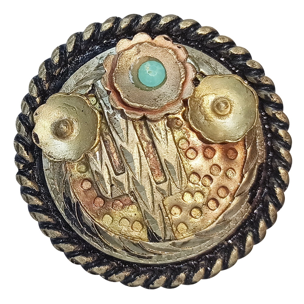 2 Pc Western Screw Back Cactus Rope Concho Copper Cowgirl Hilason ...