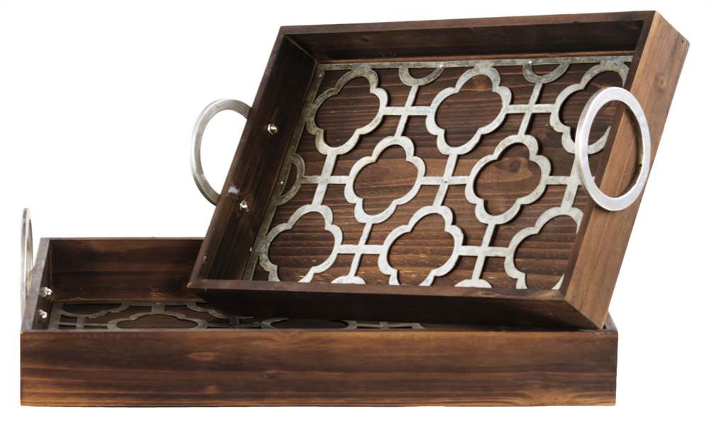 Urban Trends Collection UTC31513: Wood Nesting Tray with Metal 2 ...
