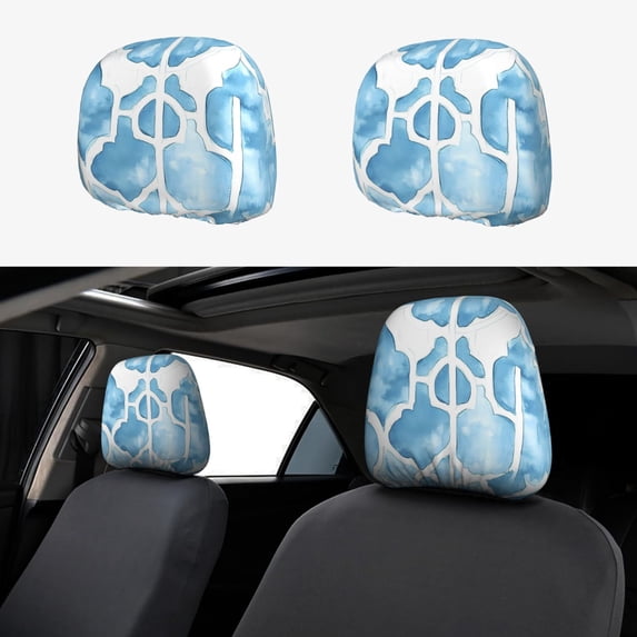 2 Pce Car Headrest Cover 11×10.2in With Elastic Easy To Install Anti ...