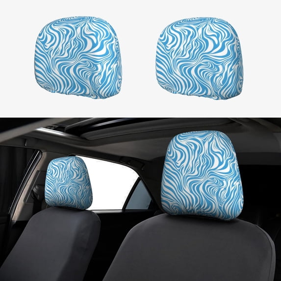 2 Pce Car Headrest Cover 11×10.2in With Elastic Easy To Install Anti ...