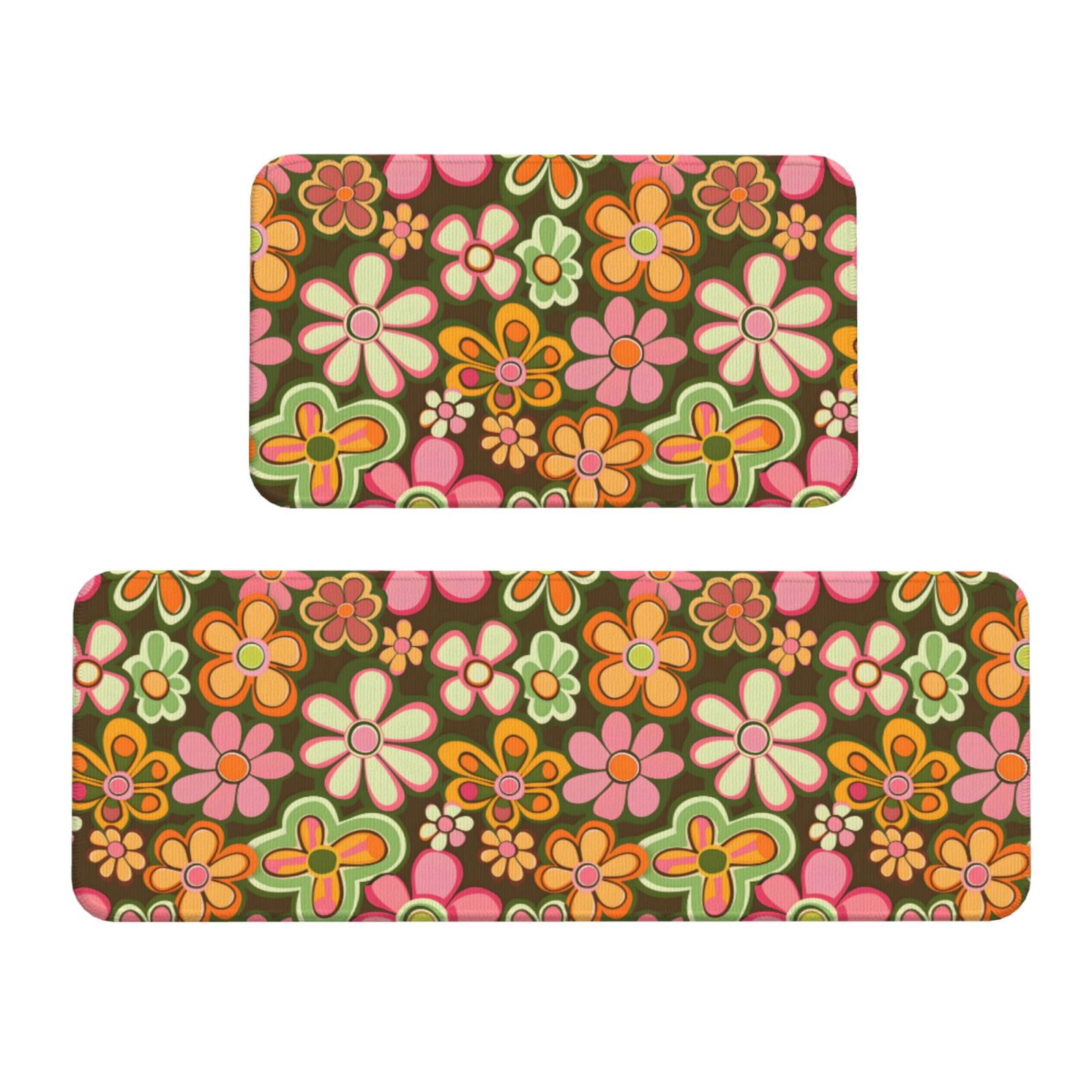 2 Pce Crystal Velvet Kitchen Floor Mat Door Mat 47.2×17in Water ...