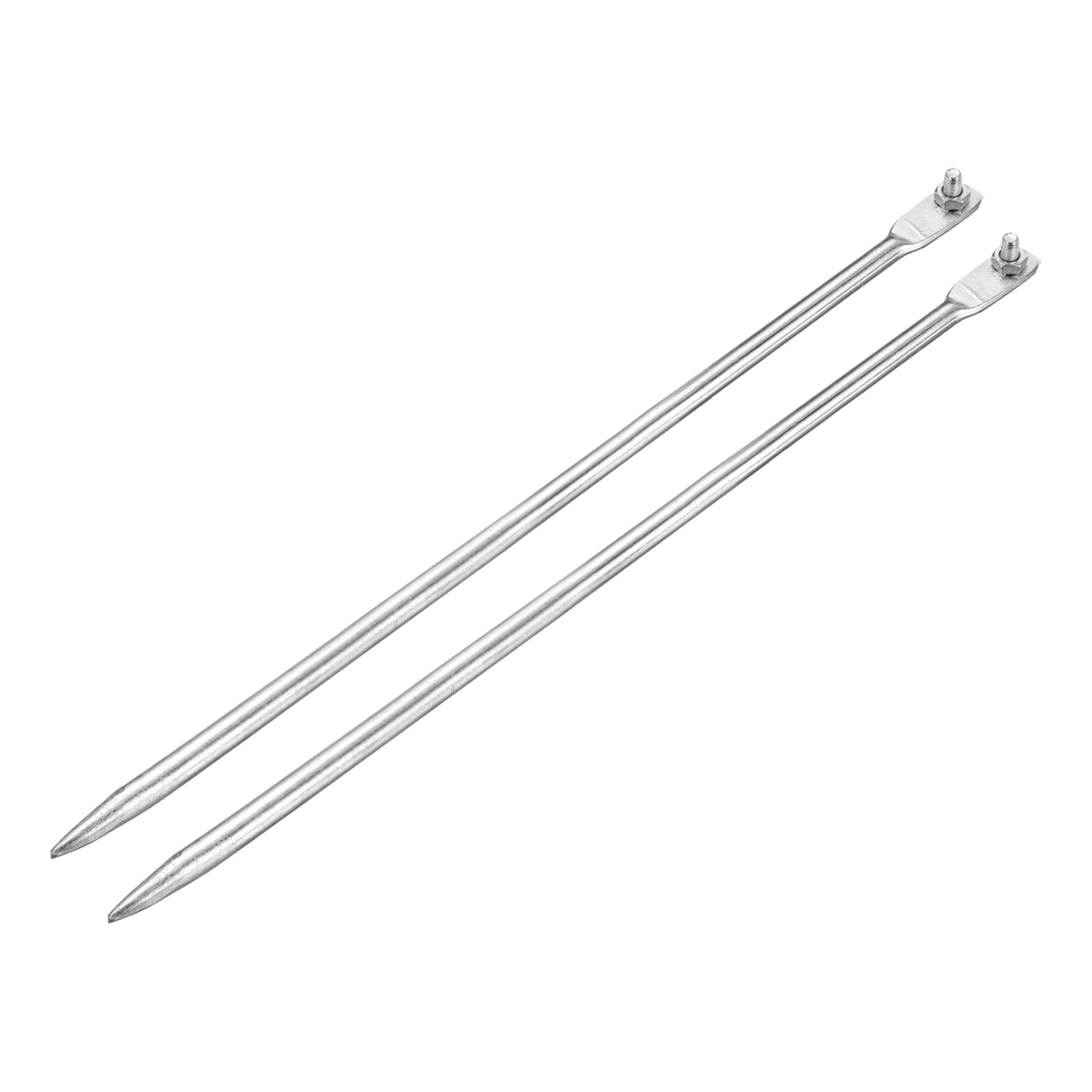 2 Pcs 0.4" Ground Rod Cold Galvanized Grounding Pin 1.6ft Straight ...