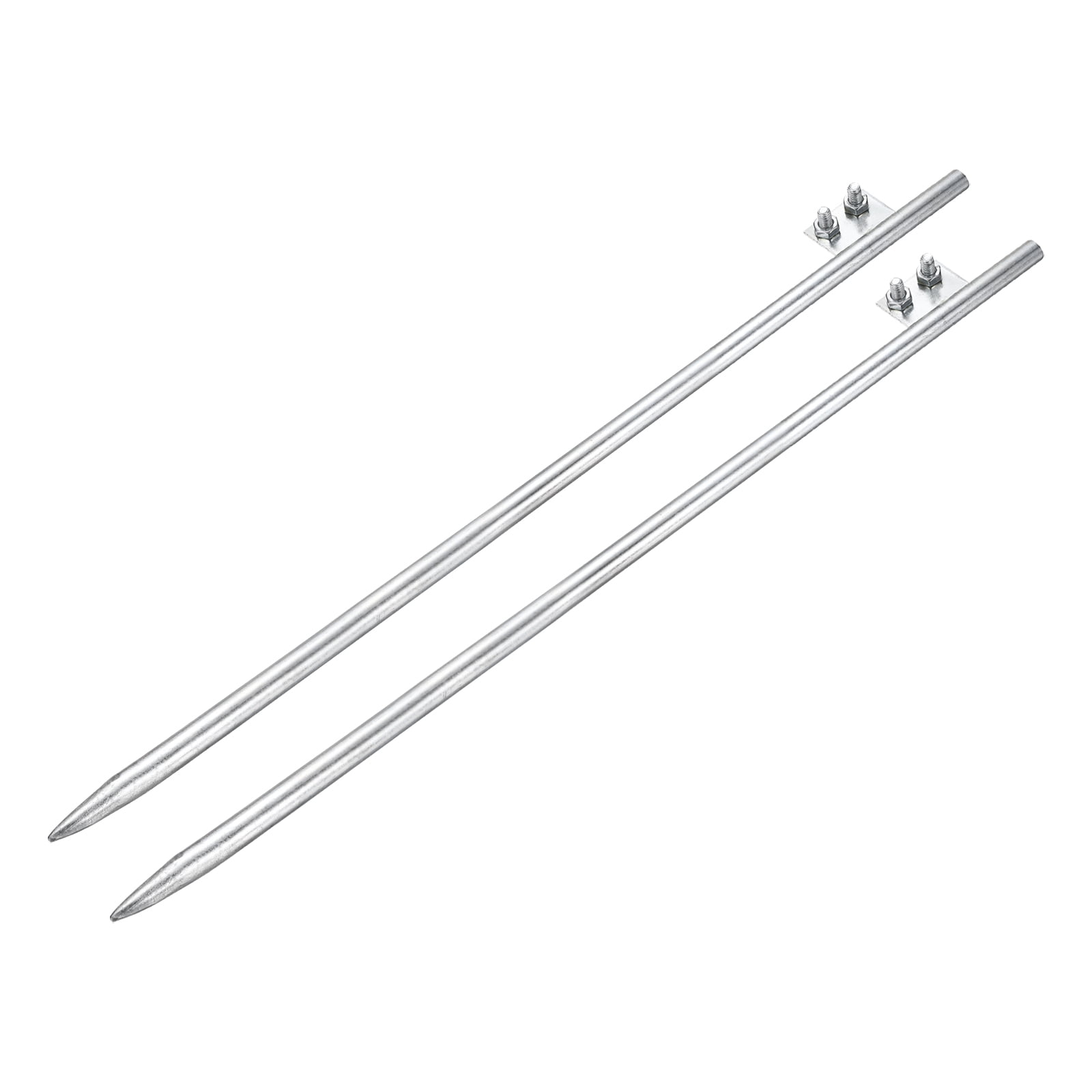 2 Pcs 0.6" Ground Rod Cold Galvanized Grounding Pin 2.6ft Straight ...