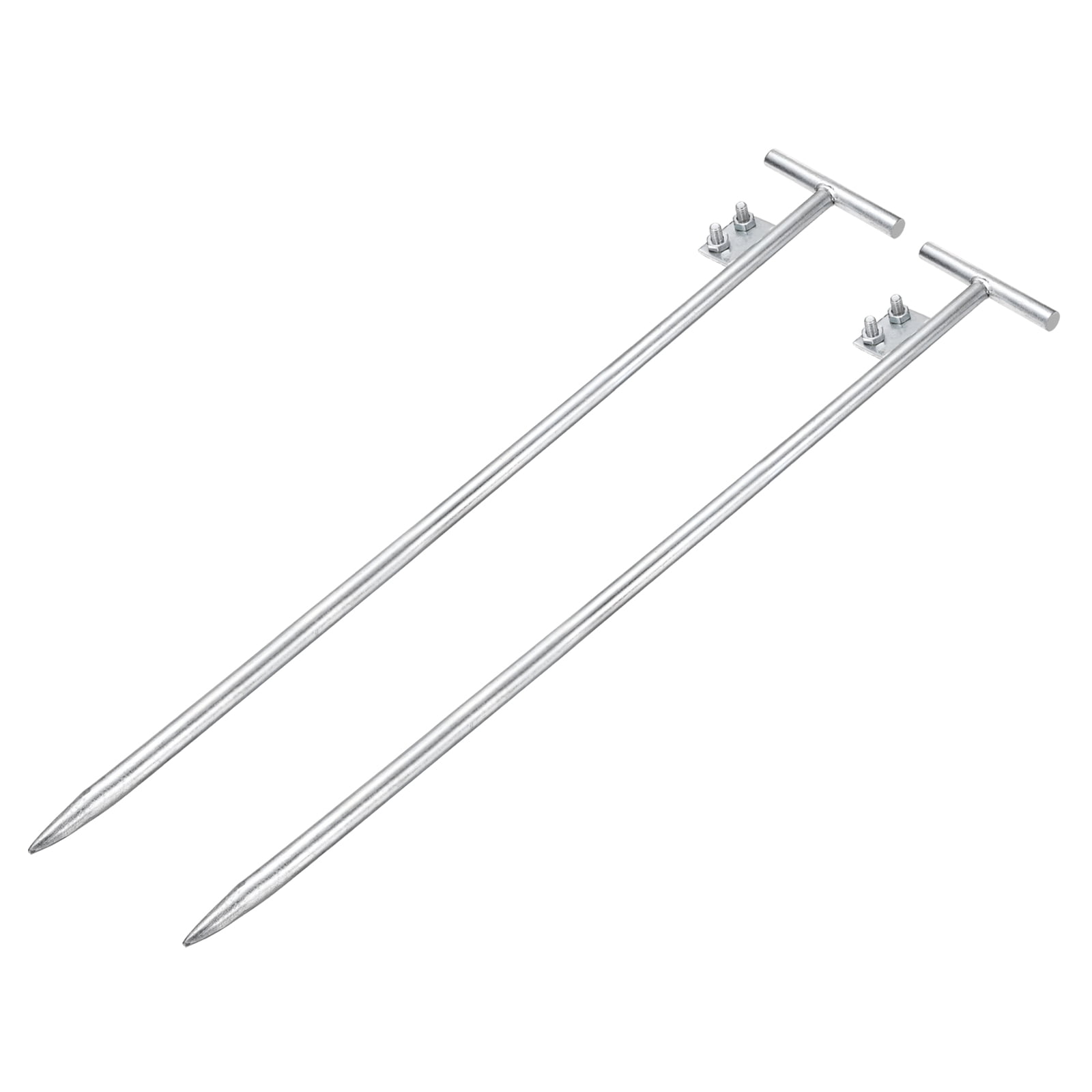 2 Pcs 0.6" Ground Rod Cold Galvanized Grounding Pin 2.6ft T-Shape ...