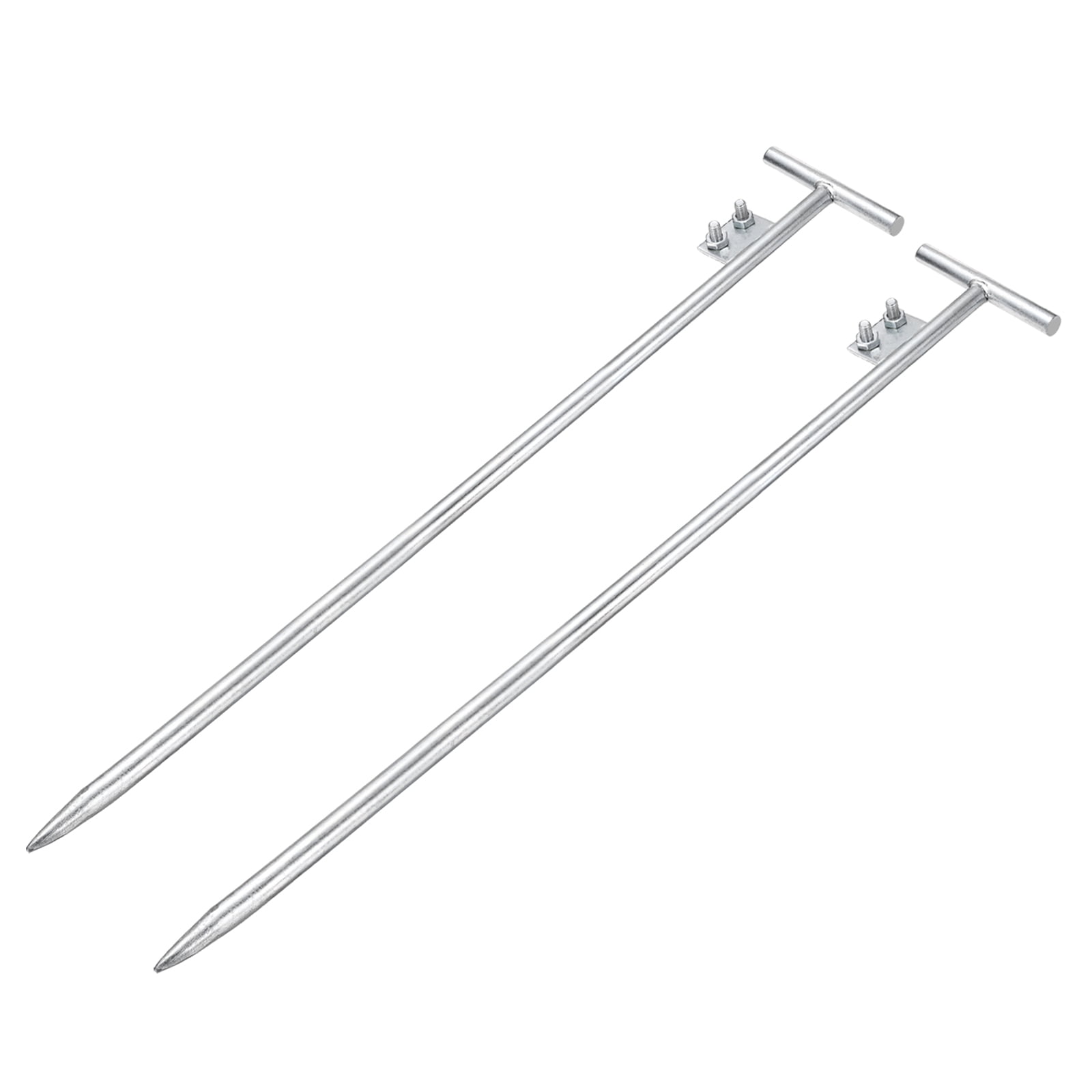 2 Pcs 0.6" Ground Rod Cold Galvanized Grounding Pin 3.3ft T-Shape ...