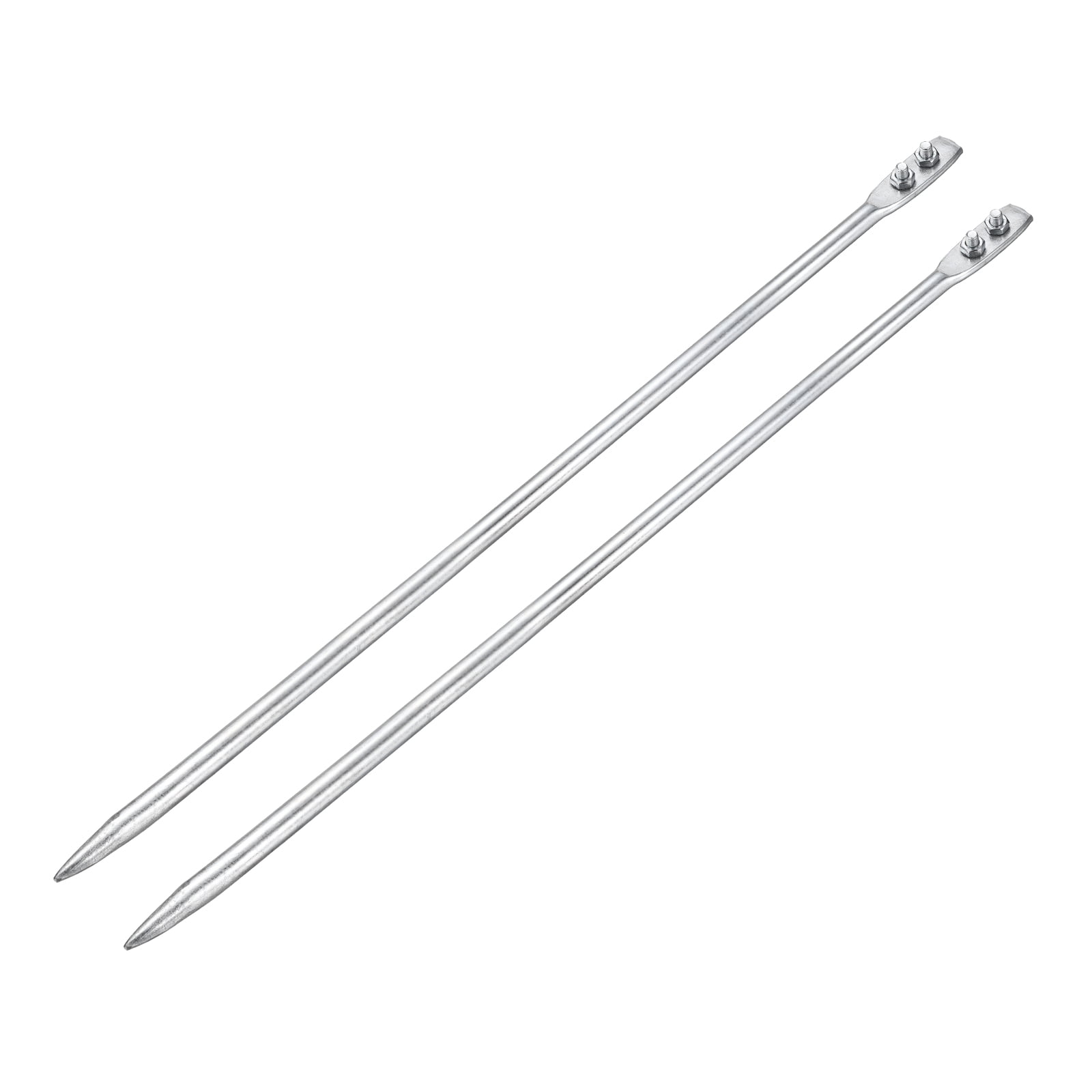 2 Pcs 0.6" Ground Rod Hot Galvanized Grounding Pin 2.6ft Straight ...