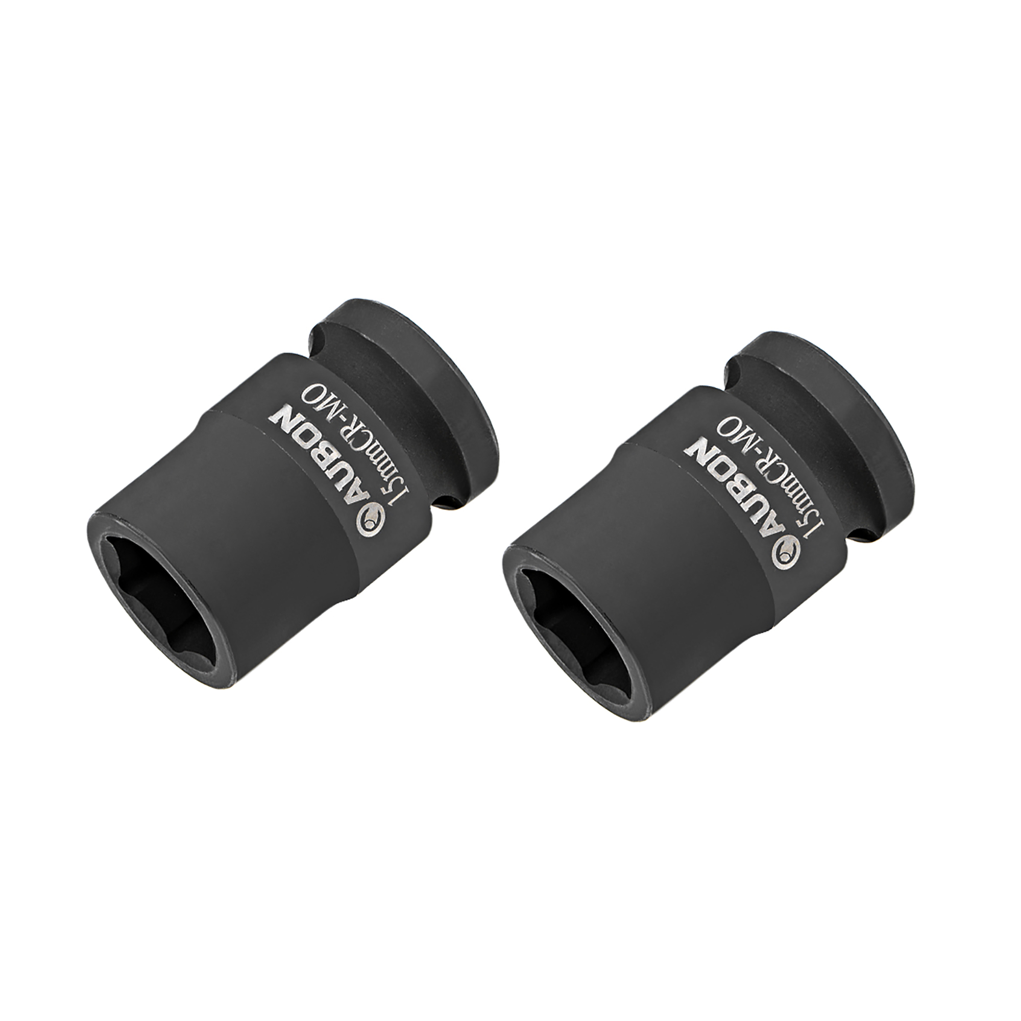 2 Pcs 1/2" Drive by 15mm Shallow Impact Socket, Cr-Mo Alloy Steel, 6 ...