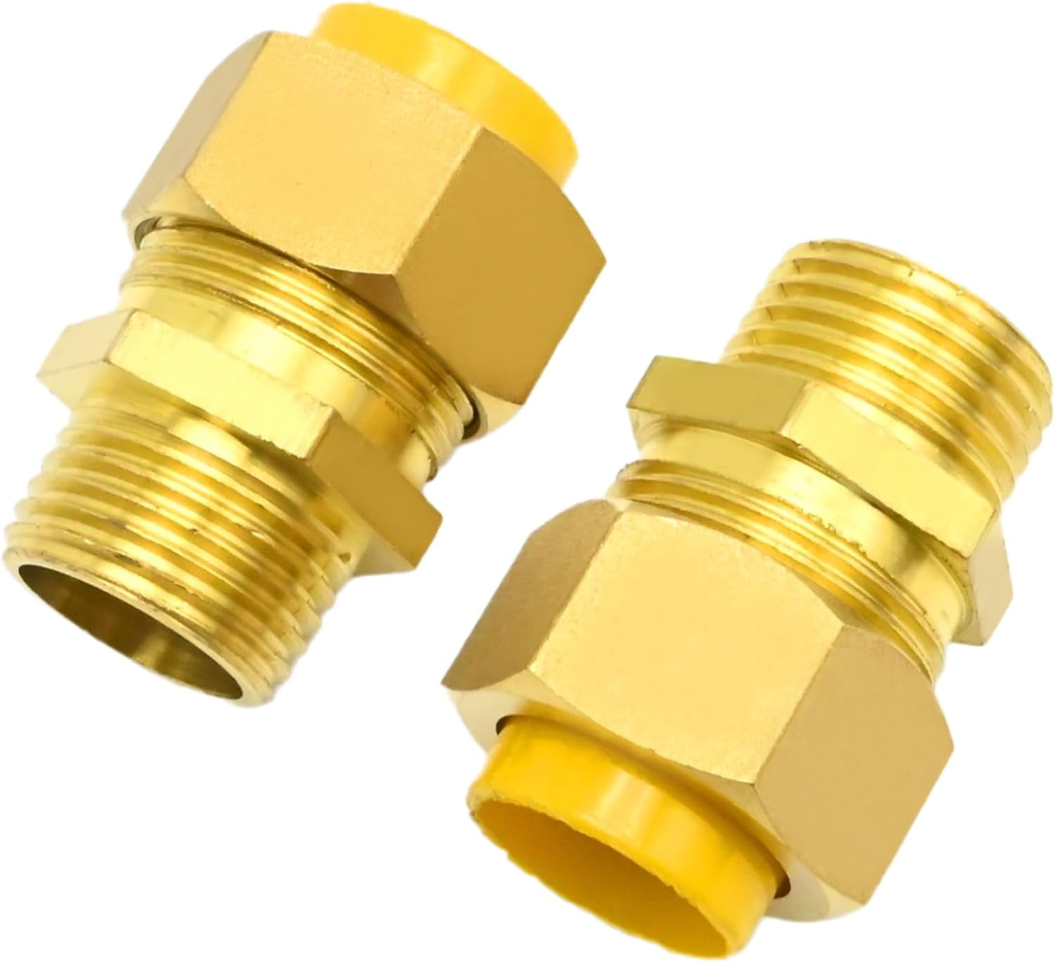 2 Pcs 1/2 inch Brass Fitting, Natural Gas Quick Connect Adapter, NPT ...