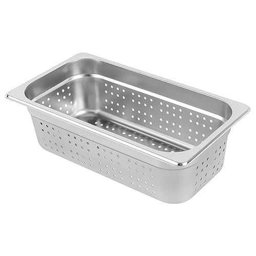 2-Pcs 1/3 Size 4" Deep, Anti-Jam Perforated Stainless Steel Steam Table ...