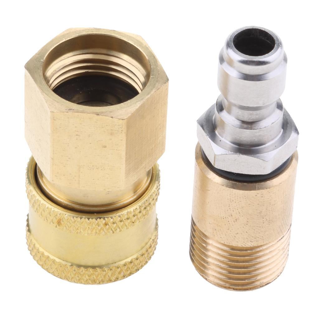 2 Pcs 1/4'' Air Compressor Snow Adapter Brass Coupler Socket Connector ...