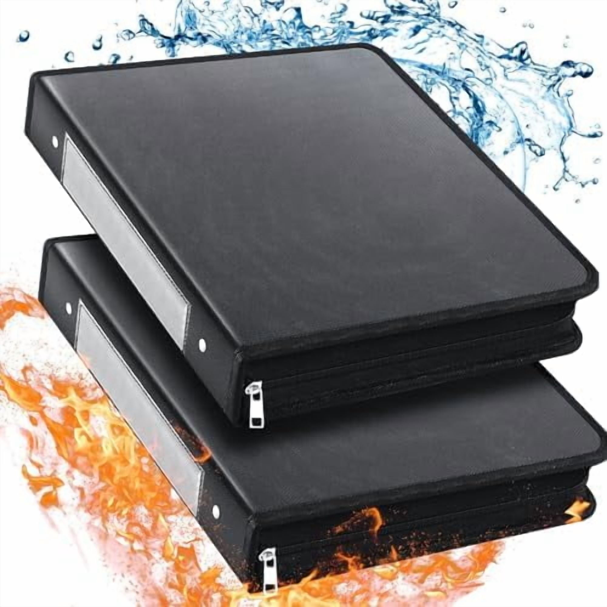 2 Pcs 1.5 Inch Binder 3 Ring Fireproof Waterproof, D Ring Binder with ...