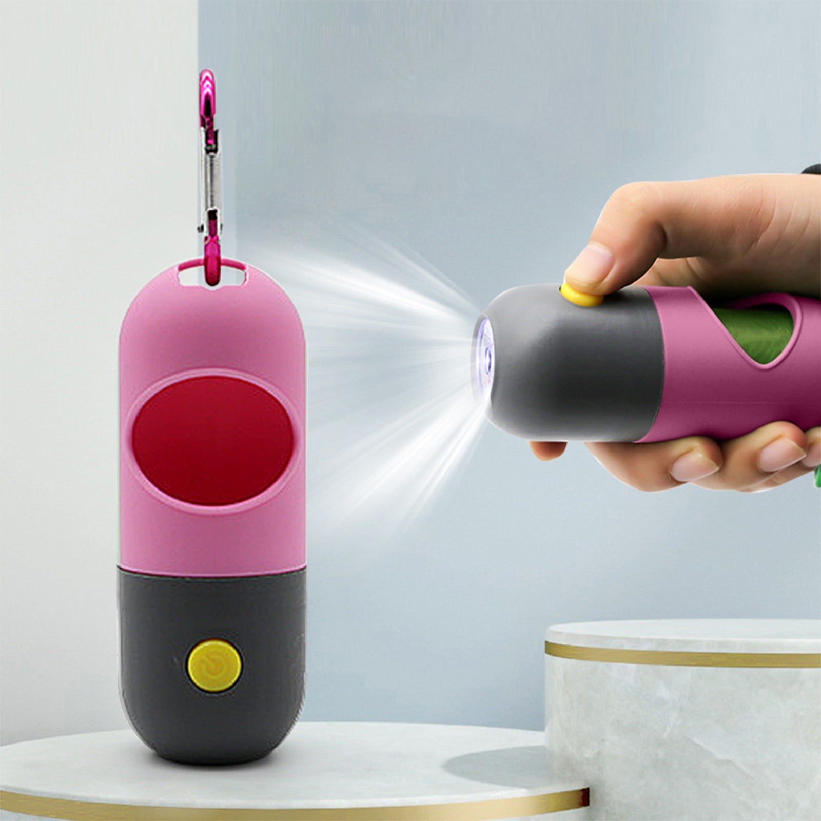 2 Pcs 1.77*4.13 Inch Rechargeable Dog Poop Bag Dispenser With Safety ...