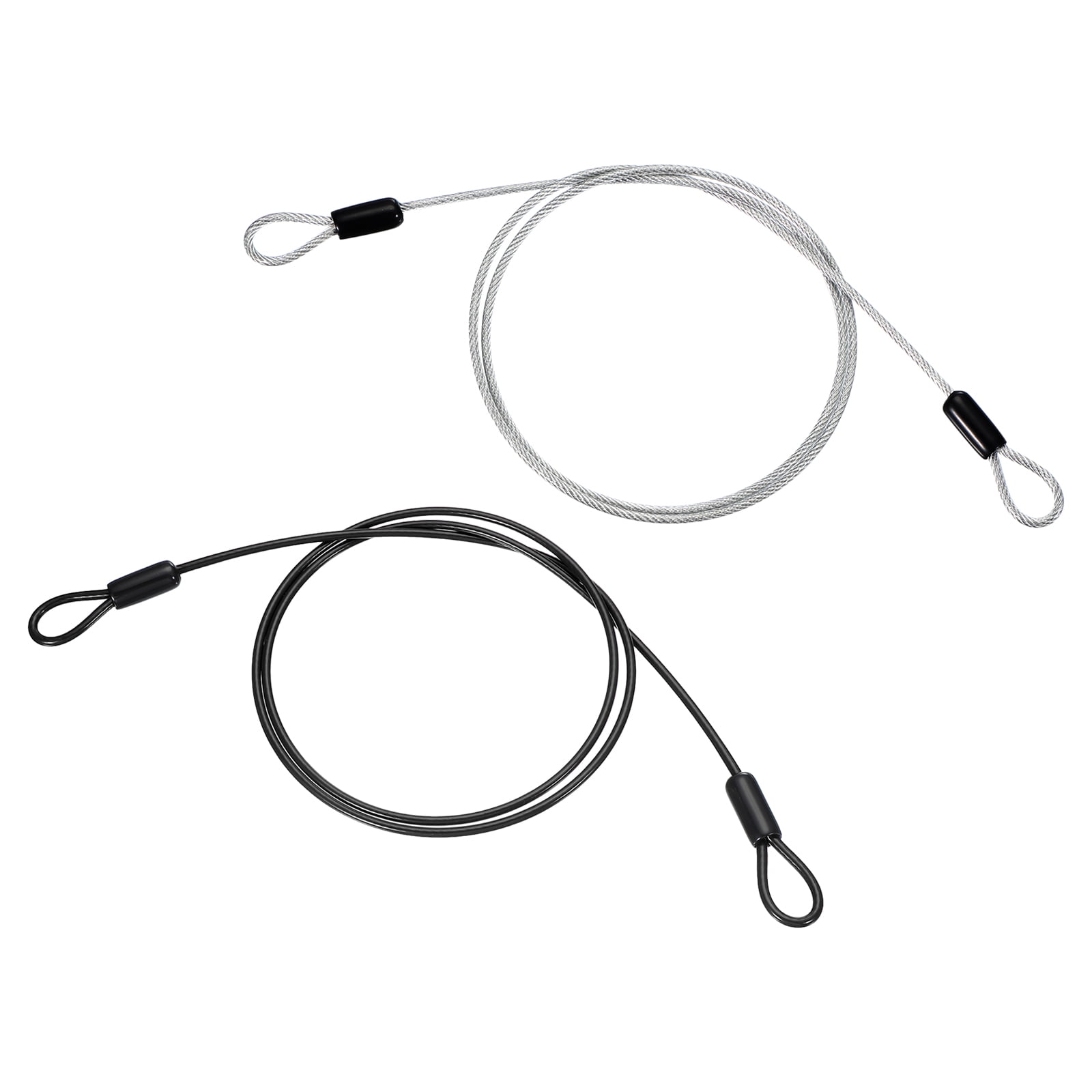 2 Pcs 1/8" Dia Vinyl Coated Stainless Steel Cable with Loops, 3.3ft (40 ...