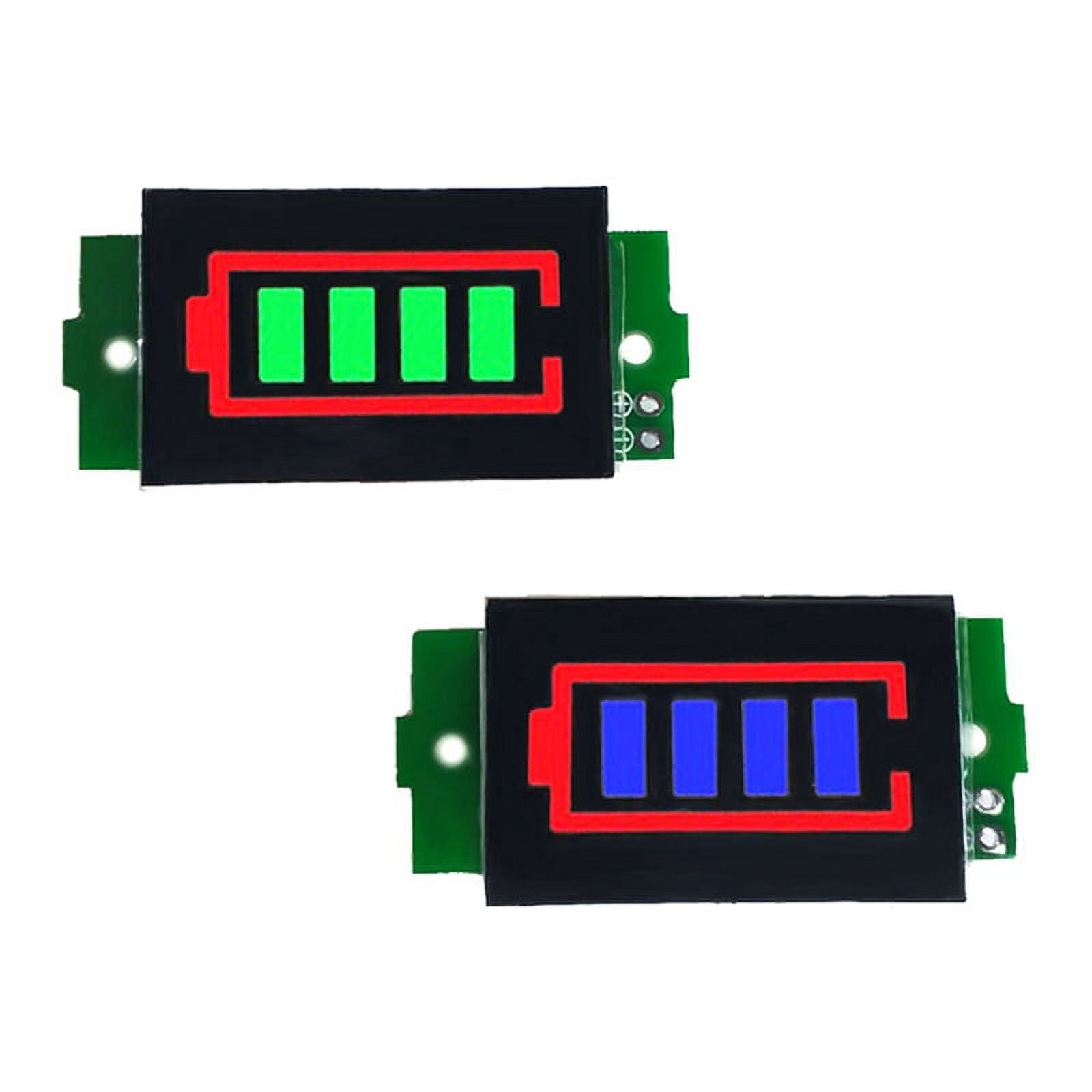 2 Pcs 1-8S Lithium Battery Meter Display Module Blue Three String LED ...