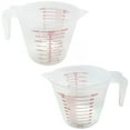 2 Pcs 1 Liter (32oz) 1000ml Clear Plastic Measuring Cup - 4-Cup Capacity Milliliters, Liter, Oz ...