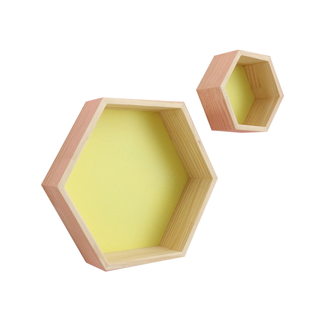 2 Pcs 1 Set Creative Hexagon Rack 4 Colors to Choose Store Toys Keys ...