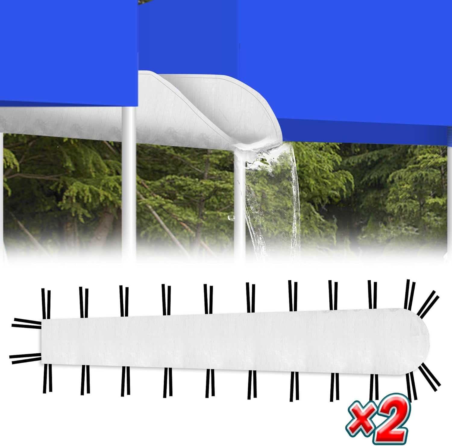 2 Pcs 10 Ft Canopy Rain Gutter for Pop Up Canopy White Outdoor Rain ...