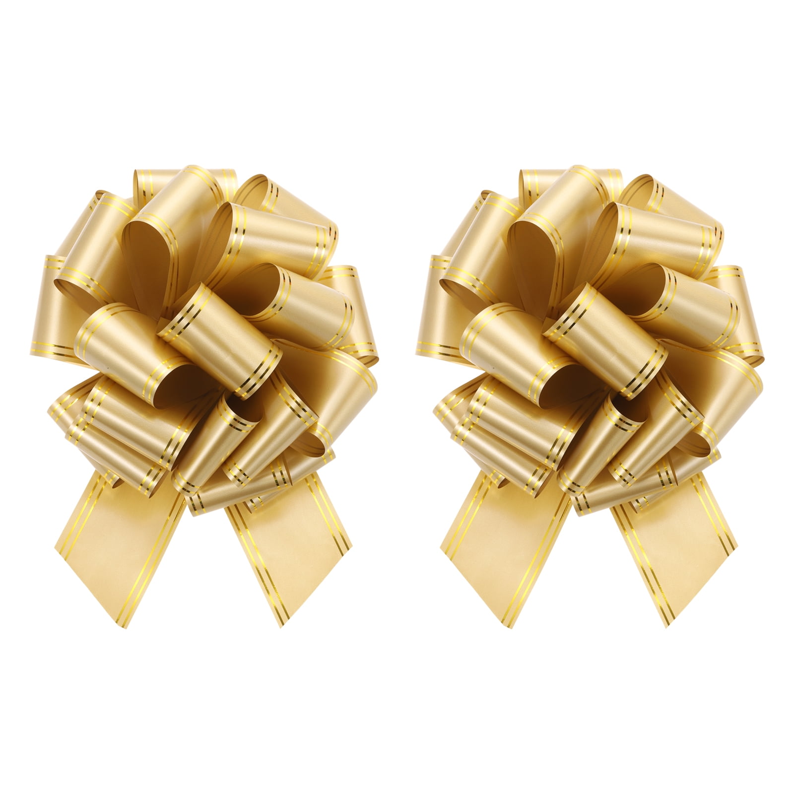 2 Pcs 10 Inch Giant Large Pull Bow Big Metallic Car Bows Ribbon with ...