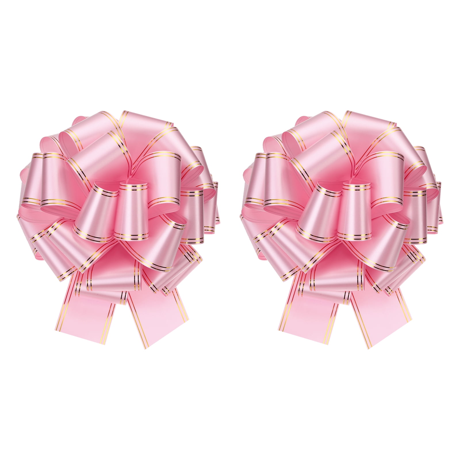 2 Pcs 10 Inch Giant Large Pull Bow Big Metallic Car Bows Ribbon with ...