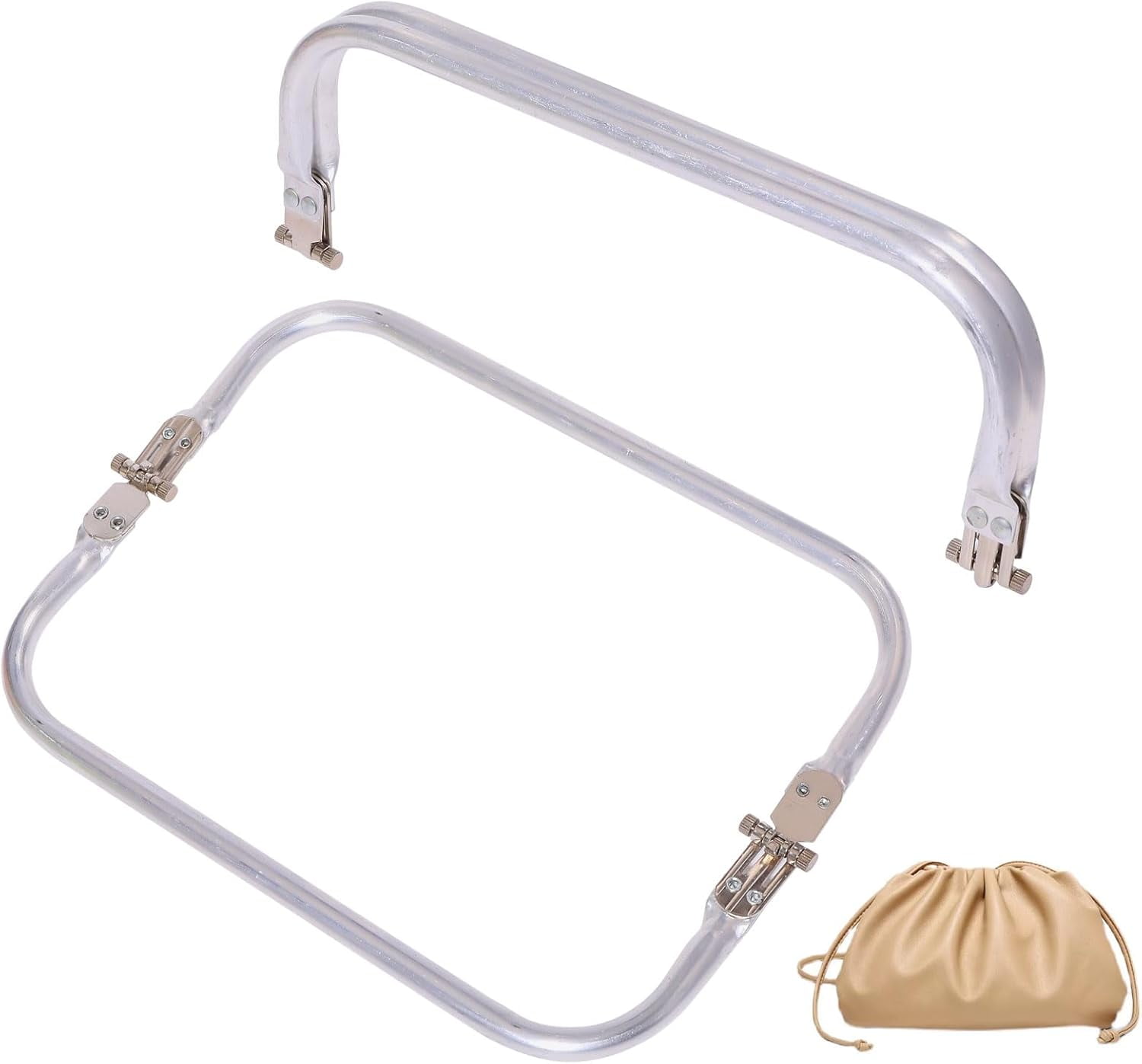 2 Pcs 10 Inch Metal Purse Frame Rectangle Bag Kiss Clasp Lock U-Shaped ...