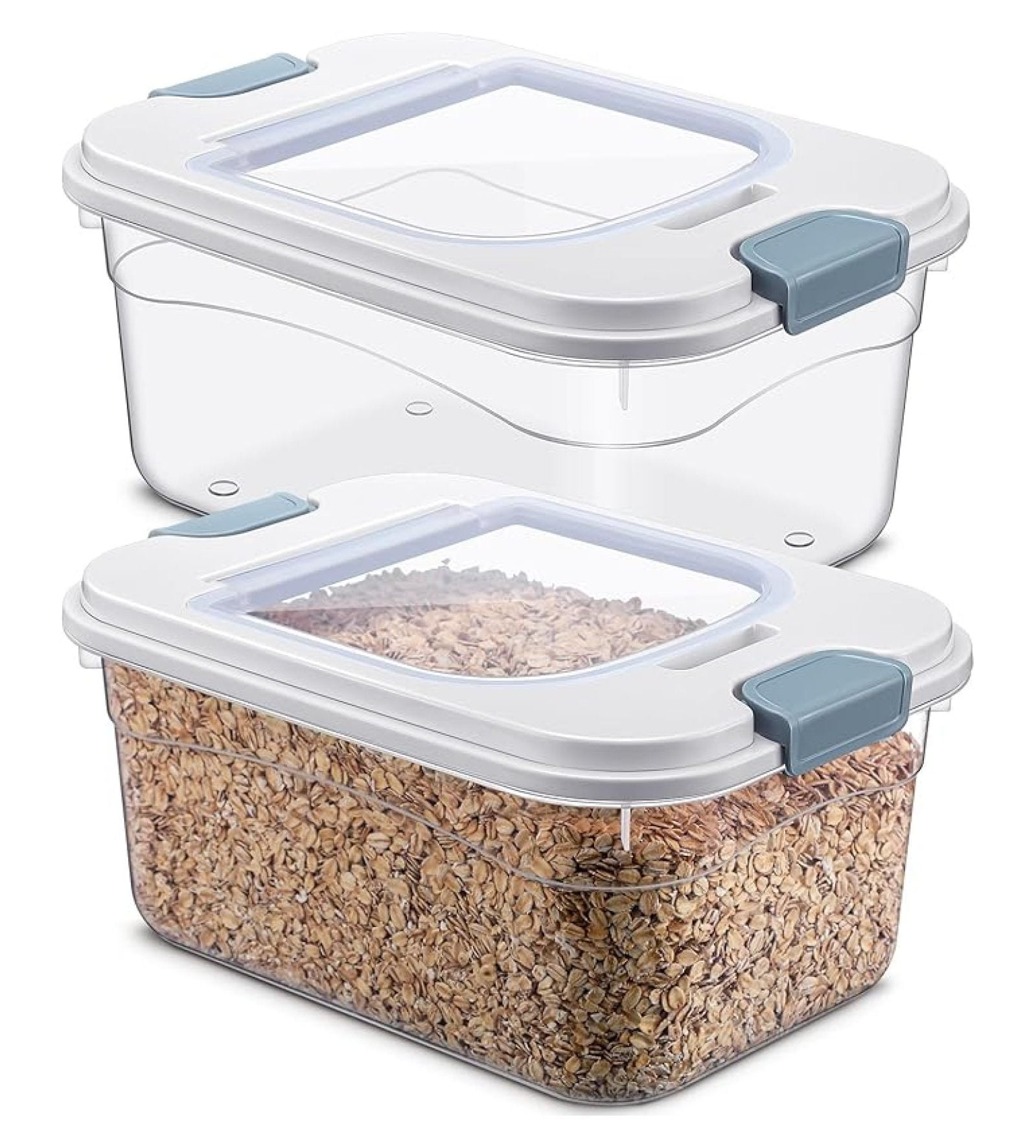 2 Pcs 10 Lbs Flour Storage Container with 2 Cup Clear Rice Container ...