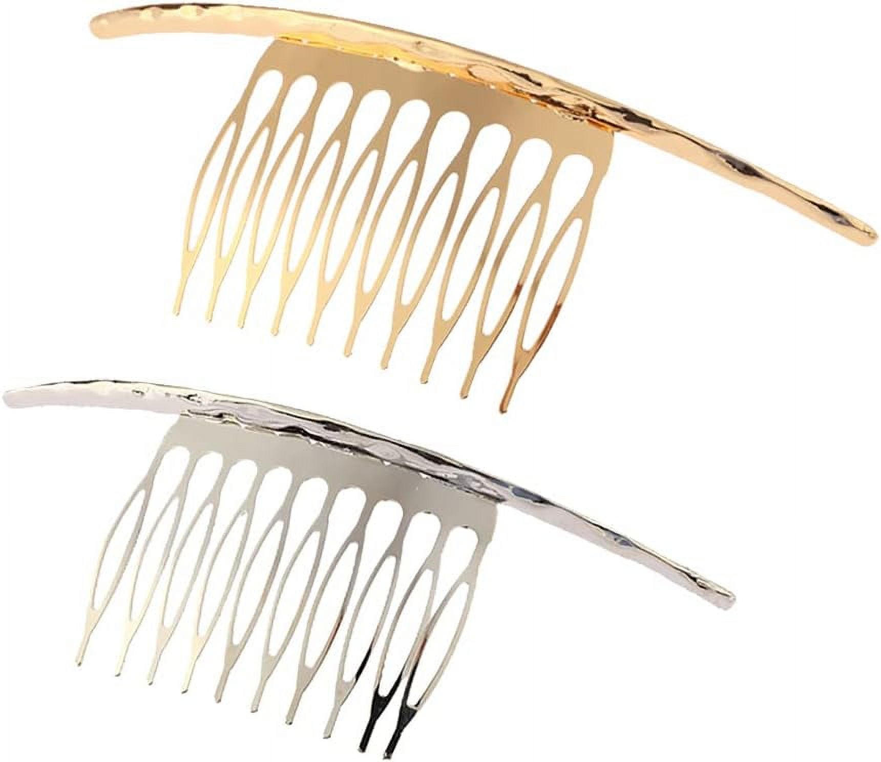 2 Pcs 10 Teeth Metal Hair Combs French Hair Side Comb Wedding Veil Hair ...