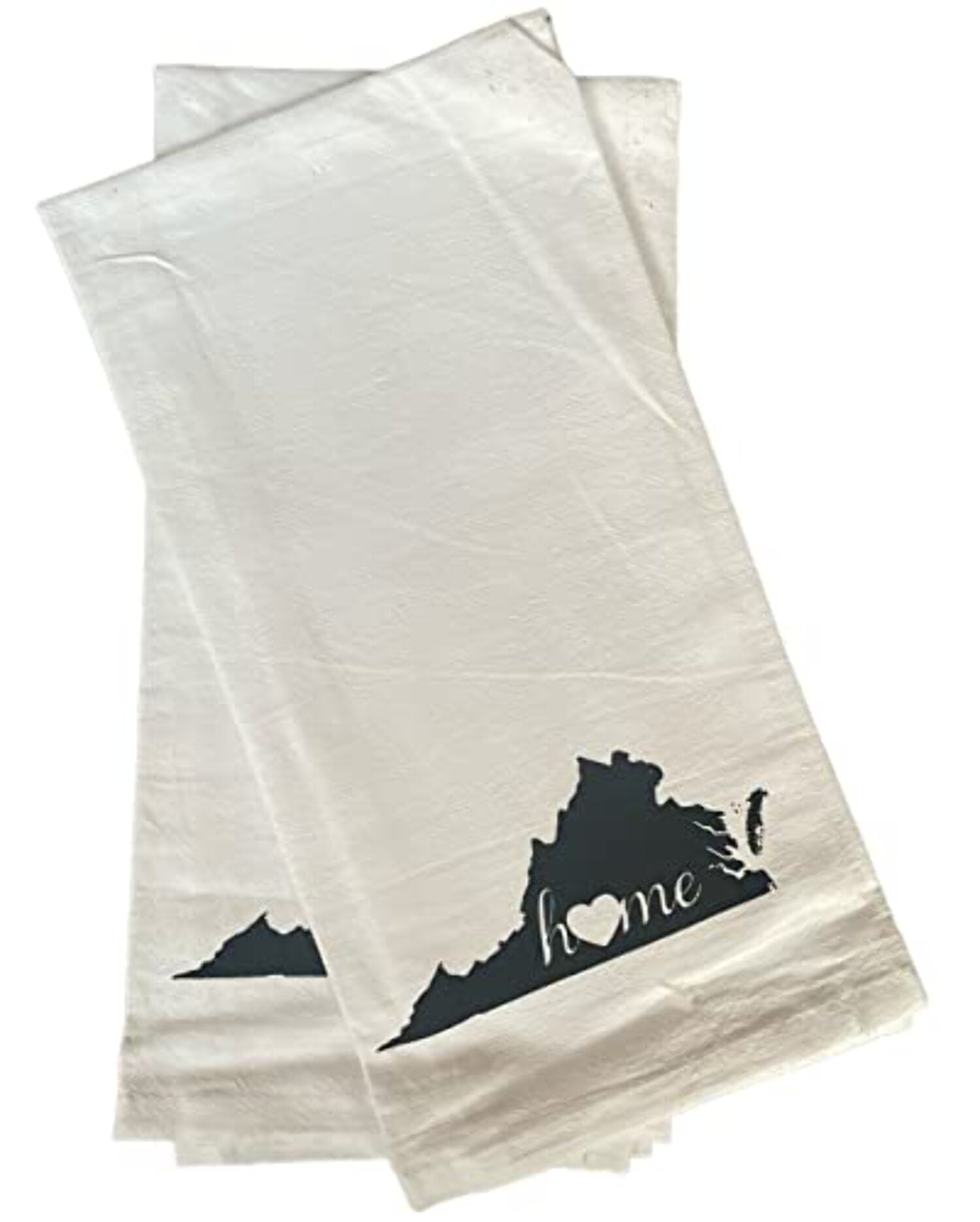 2 Pcs, 100% Cotton Virginia State Flour Sack Printed Kitchen Towels ...