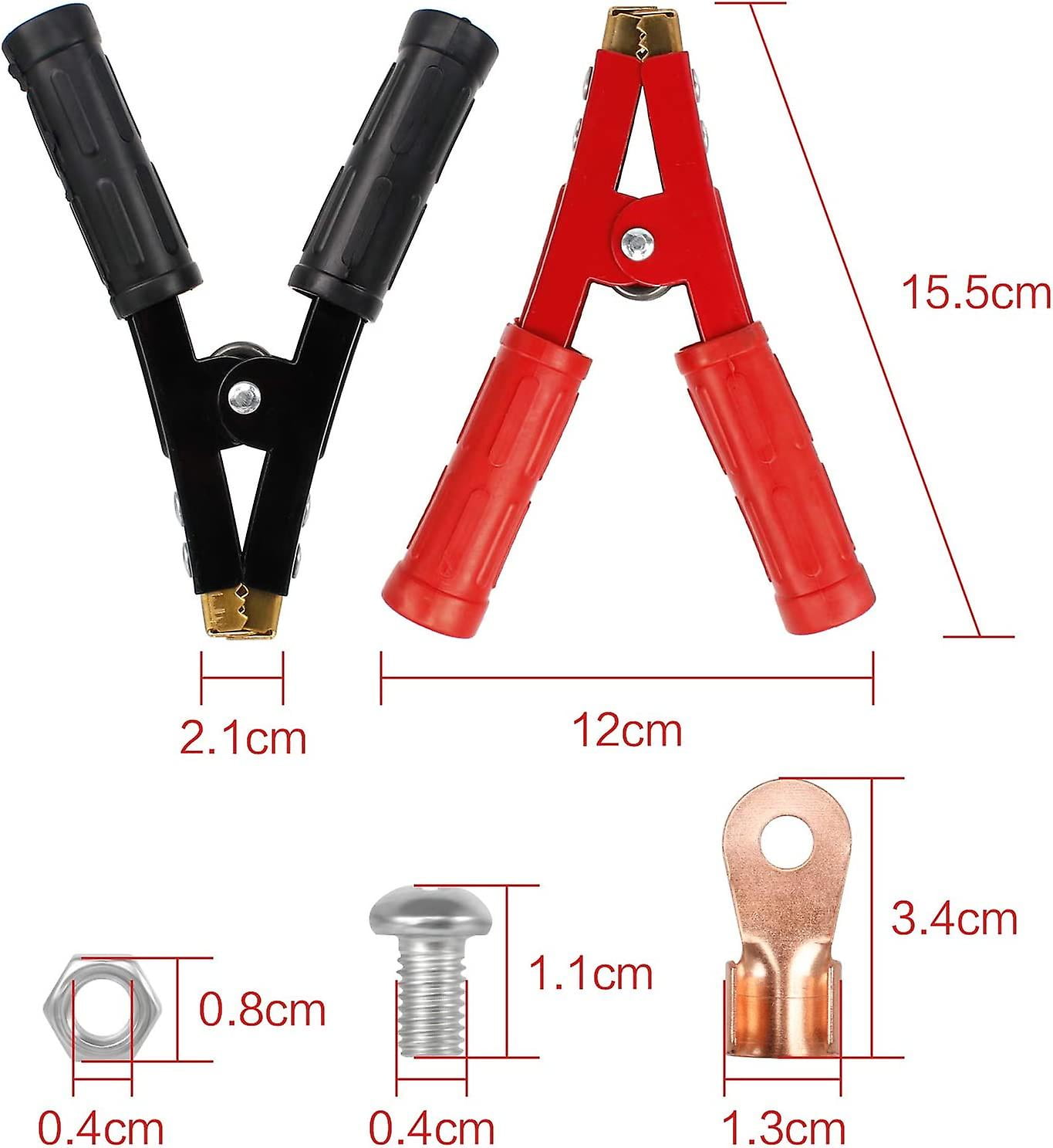 2 Pcs 1000a Copper Alligator Clamps For Jump Starter Cables Car Battery ...
