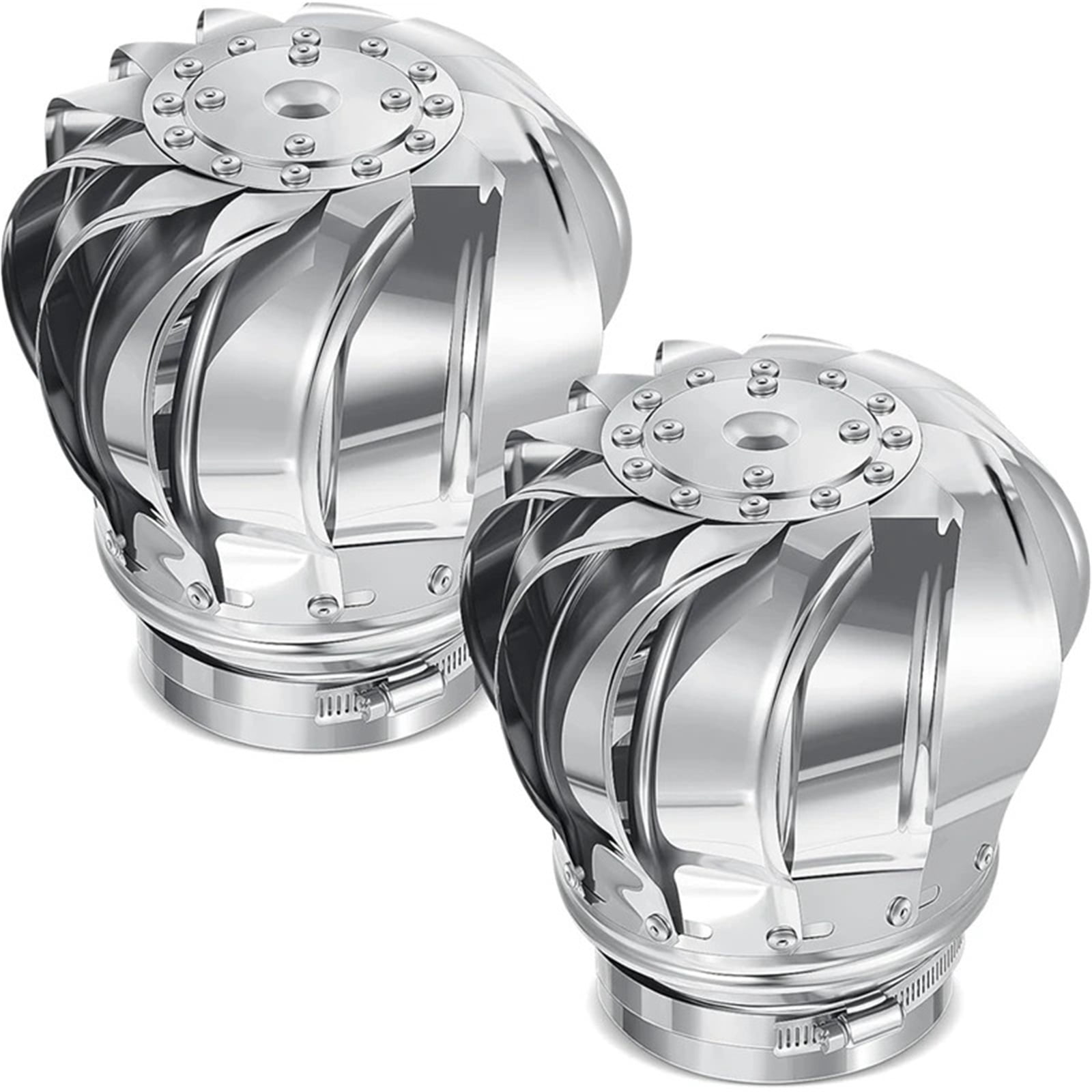 2 Pcs 100Mm Non Power Roof Ventilator Wind s Attic Air Vent For Houses ...