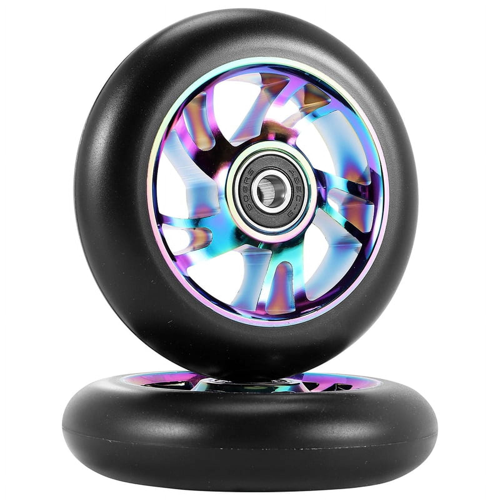 2 Pcs 100Mm Scooter Replacement Wheels with Stunt Scooter Pu Wheels for ...