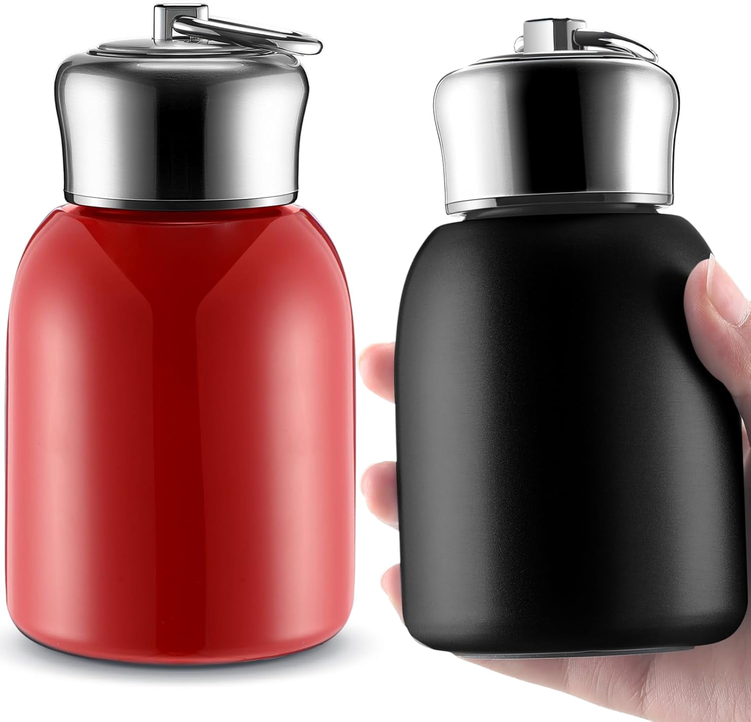 2 Pcs 10oz Mini Stainless Steel Water Bottle Slim Insulated Thermal ...