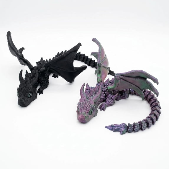 2 Pcs 11.8 Inch Large 3D Printed Dragon Flexible Bendable Body ...