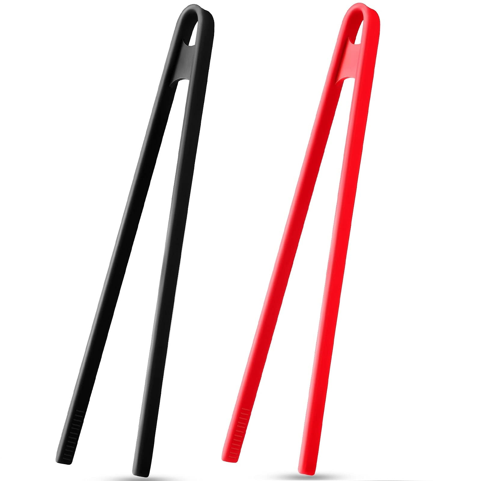 2 Pcs 11.8 Inch Silicone Tongs Heat Resistant Kitchen Grilling Serving ...