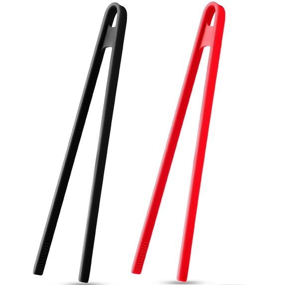 2 Pcs 11.8 Inch Silicone Tongs Heat Resistant Kitchen Grilling Serving ...