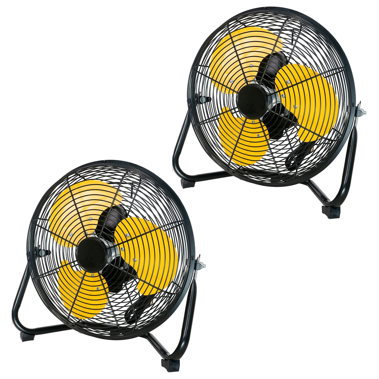 2 Pcs 12” Cradle Floor Fan, 1300 CFM, High Velocity 3-Speed, 110 Degree ...