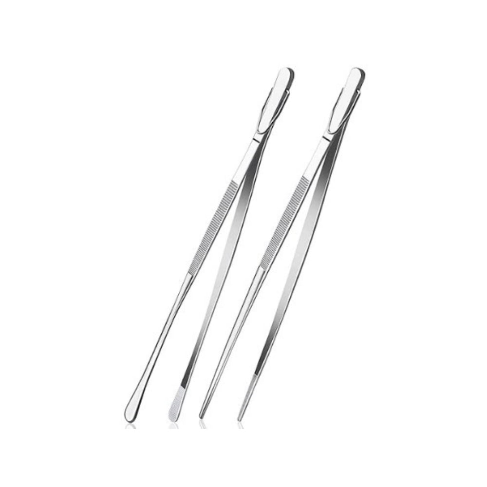 2 Pcs 12-Inch Fine Cooking Tweezer Tongs,Extra-Long Stainless Steel ...