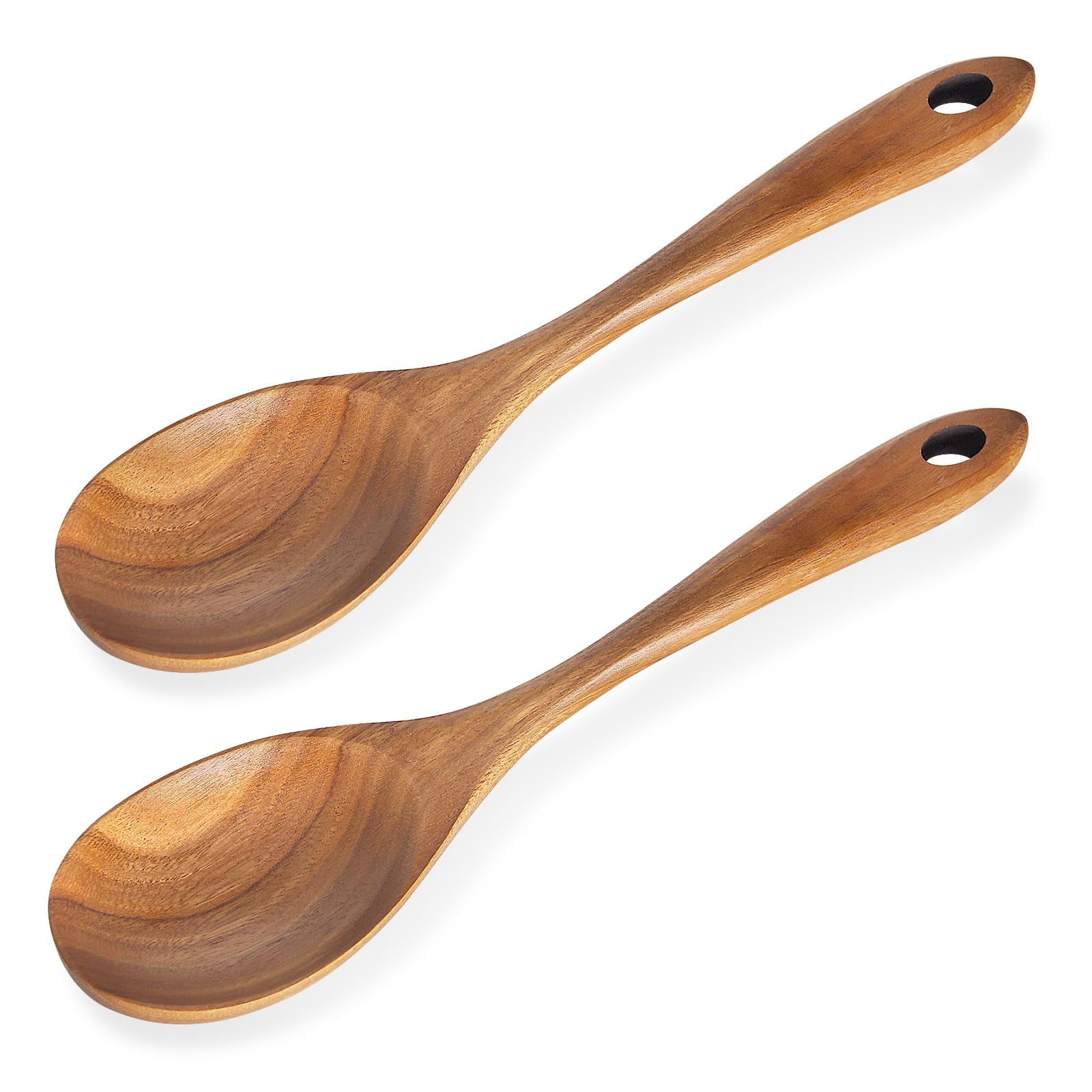 2 Pcs 12" Long Wood Cooking Spoons Large Spoon for Cooking Serving ...