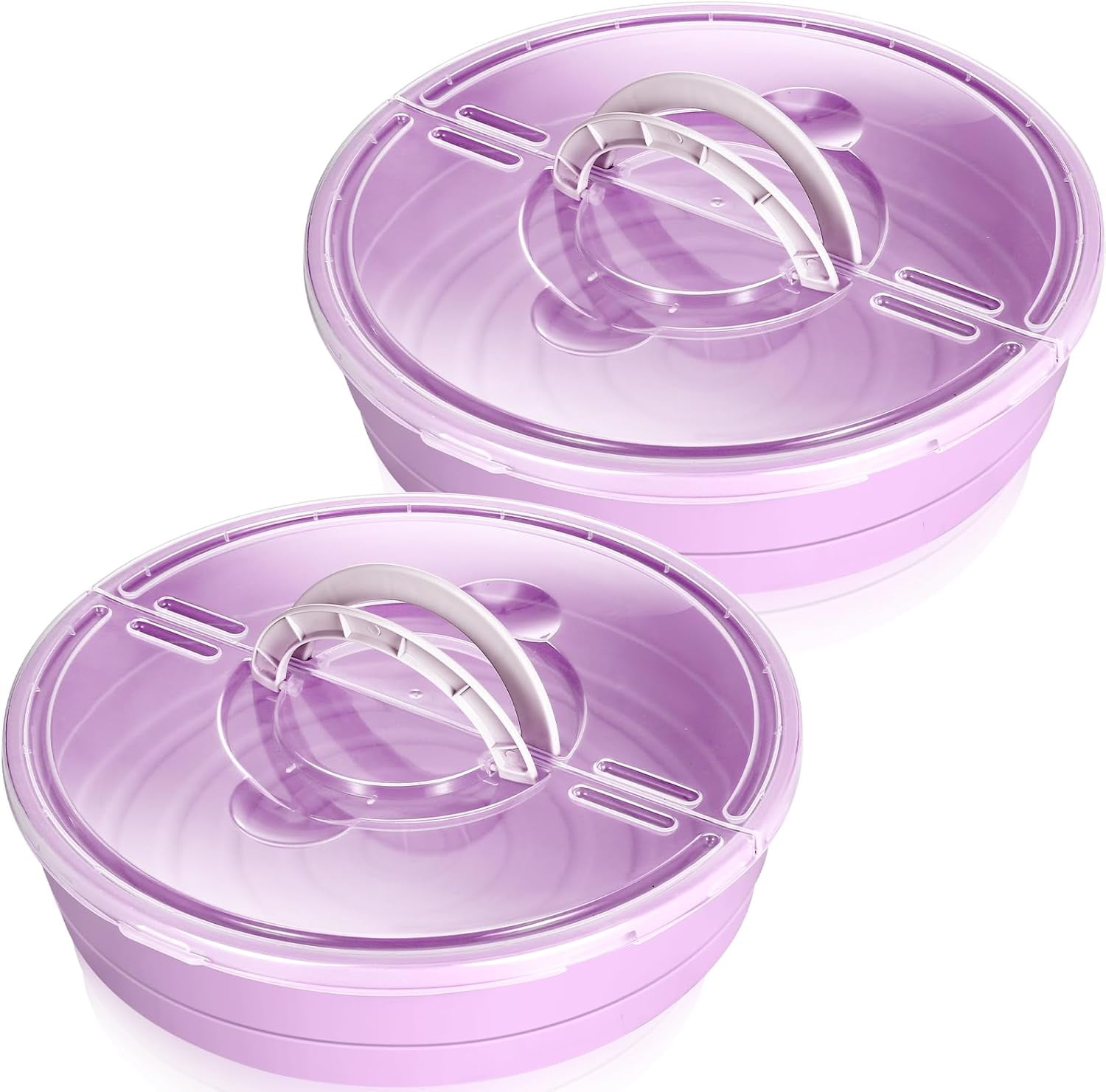 2 Pcs 12'' Pie Containers with Lids and Handle Plastic Pie Carrier with ...