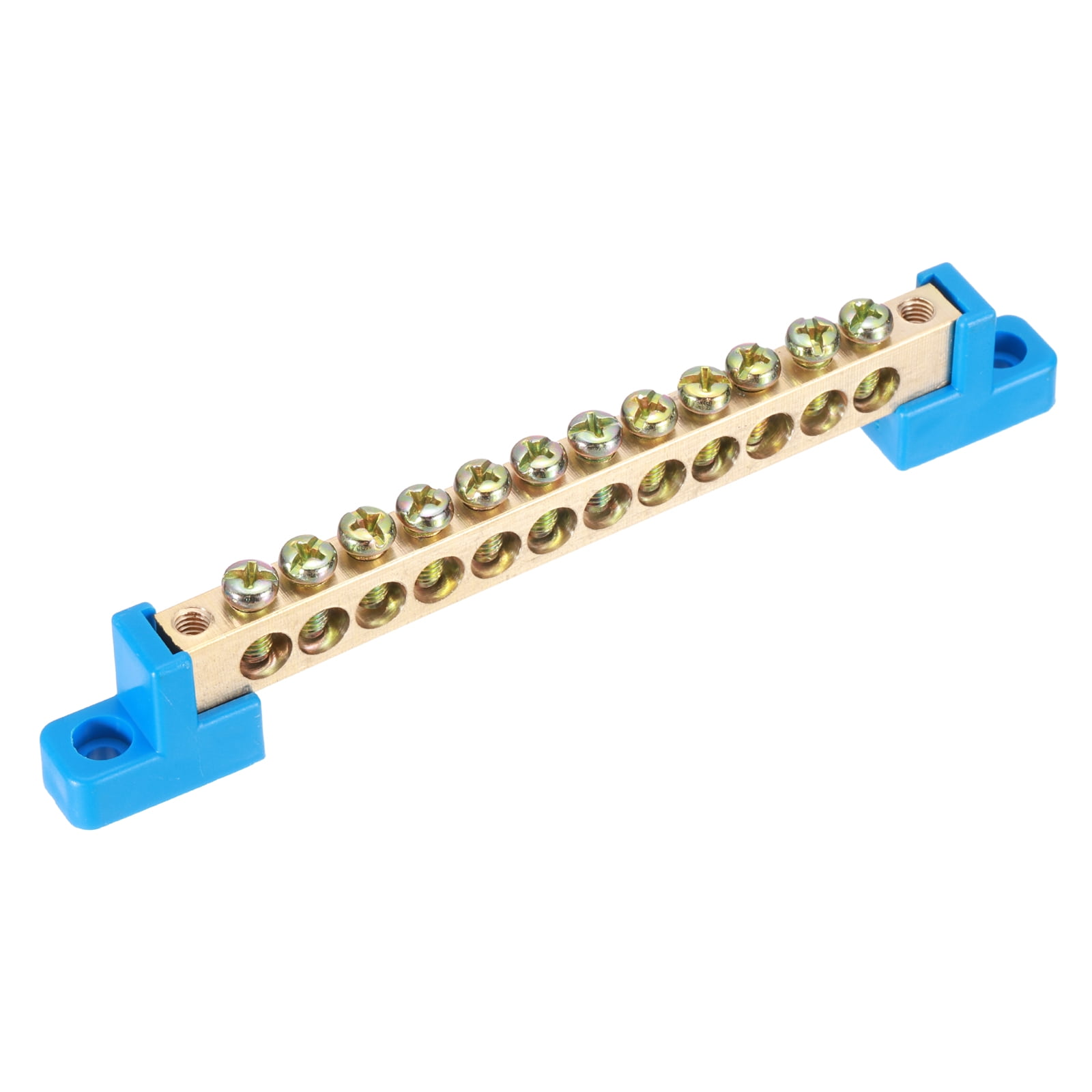 2 Pcs 12 Positions Bridge Design Terminal Bus Bar Terminal Block Brass ...
