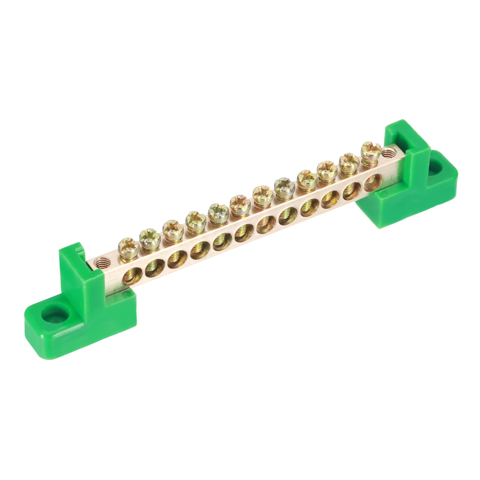2 Pcs 12 Positions Bridge Design Terminal Bus Bar Terminal Block Brass ...