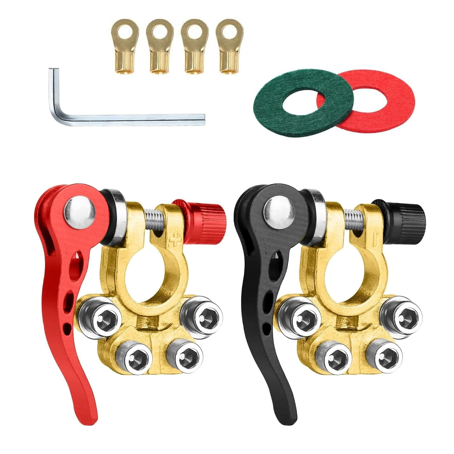 2 Pcs 12V 4 Way Battery Terminal Connectors, Battery Terminals, Battery ...