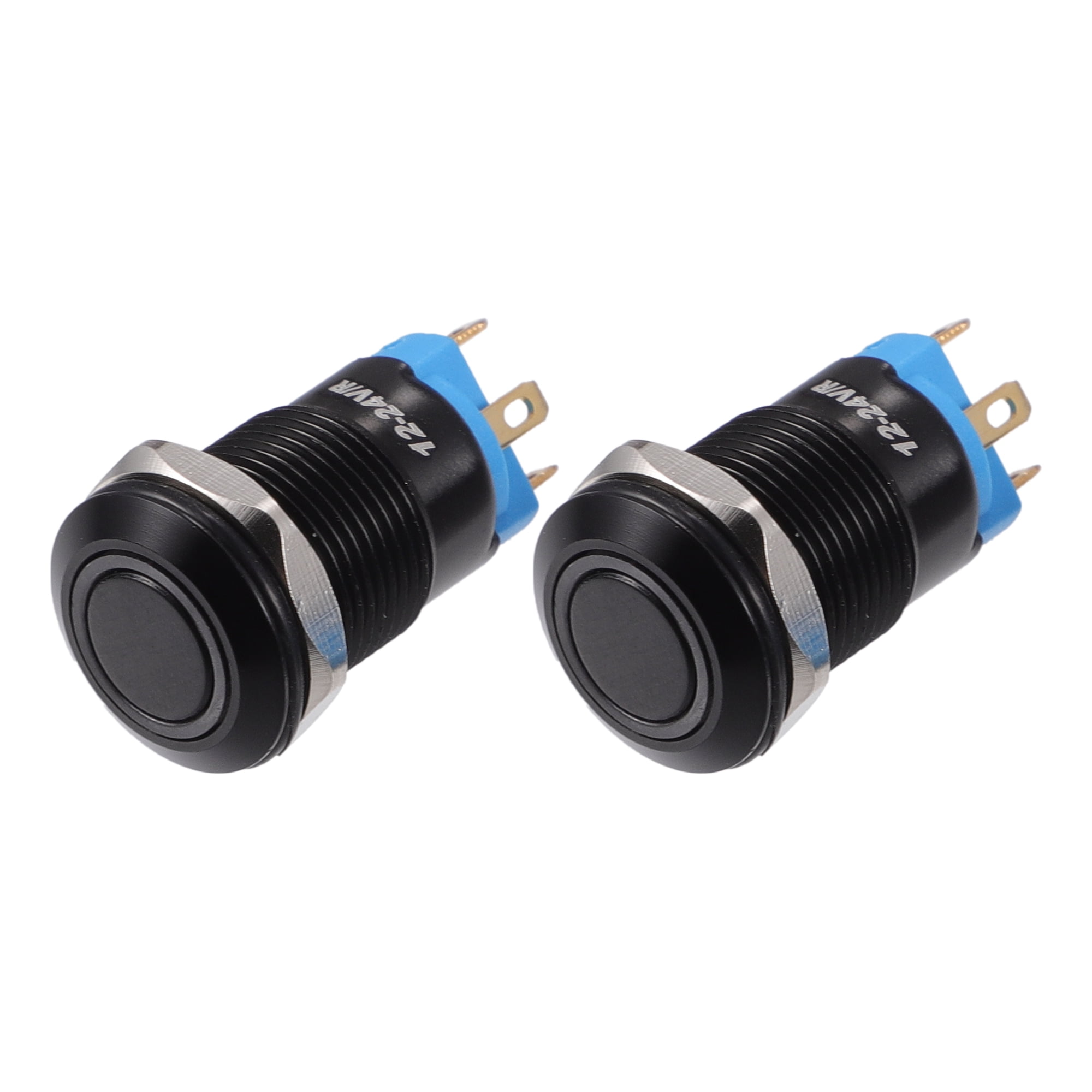 2 Pcs 12mm 0.47" Car Self Locking Latching Push Button Switch Interior ...