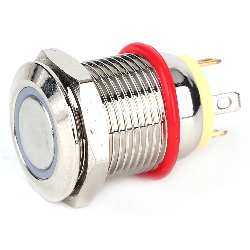 Neyseki 2 Pcs 12mm 4 Pin Self reset Metal Button Switch with LED Light ...